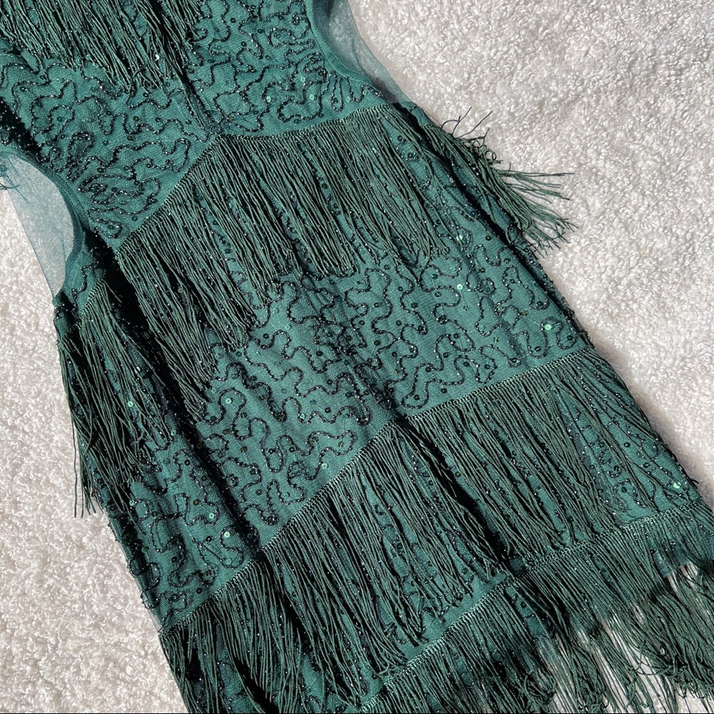1920s Flapper Inspired Dress - Emerald Green - Gem